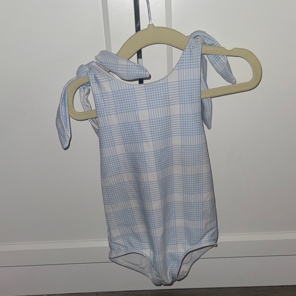 Minnow | Swim | Charming Light Blue Plaid Kids Swim One Piece | Poshmark